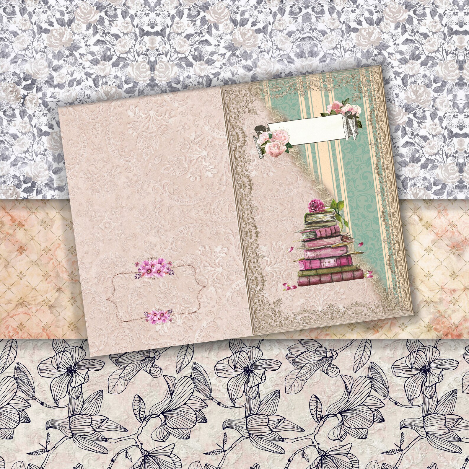 Junk Journal love Poems / Shabby Printable Papers - Etsy