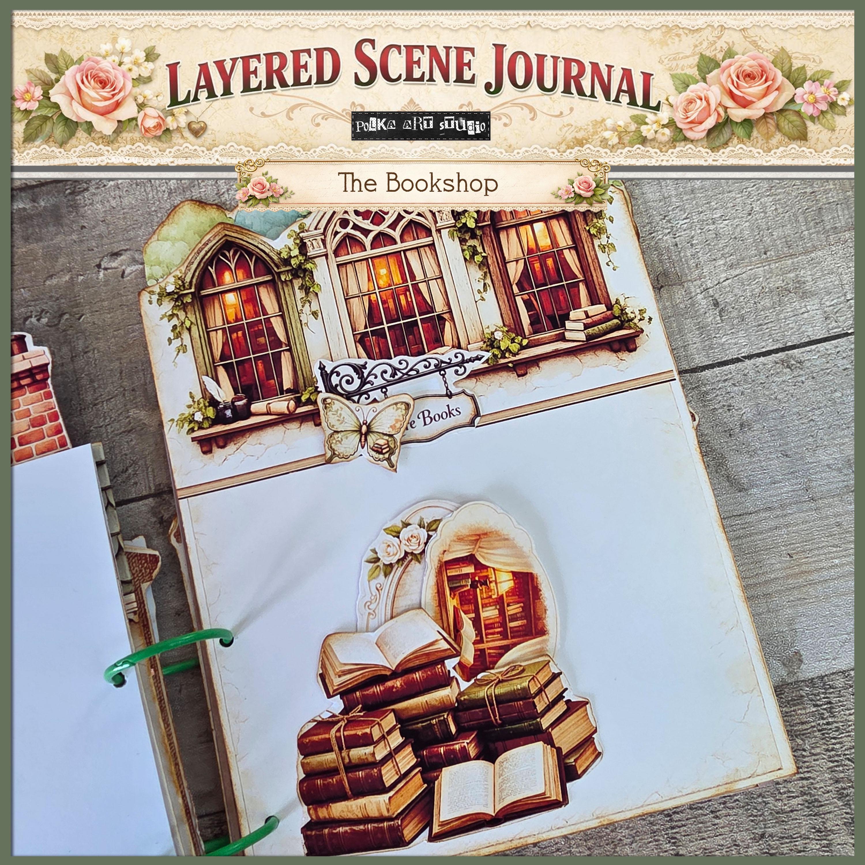 Bookshop Layered Scene Journal Kit | Printable Journaling Project ...
