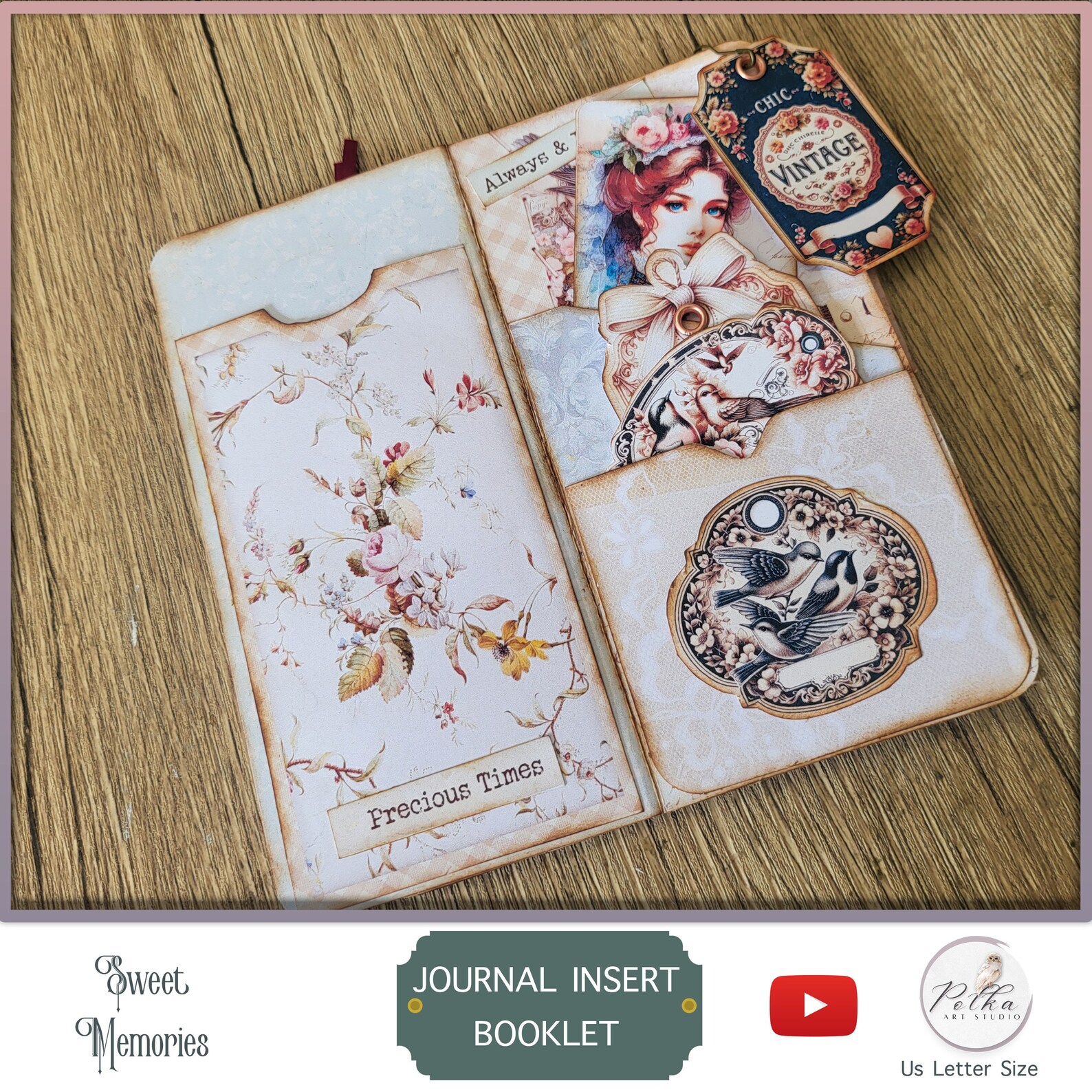 Junk Journal Insert Booklet: Printable Paper Craft Project (digital ...