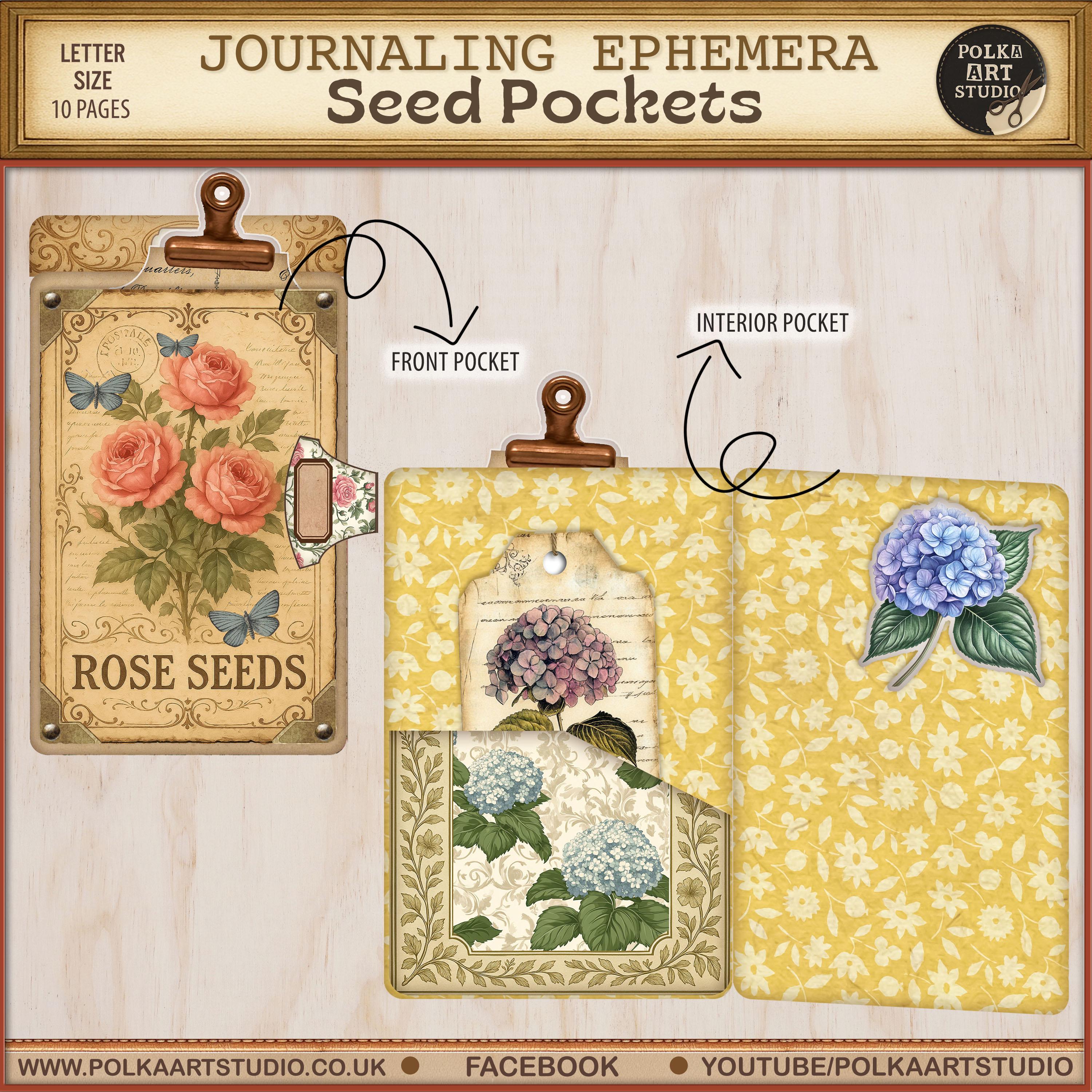 Vintage Seed Pocket Printables: Junk Journal Ephemera Kit (digital ...