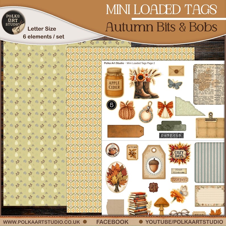Autumn Junk Journal Tags Kit: Cozy Fall Ephemera (digital Download) - Etsy