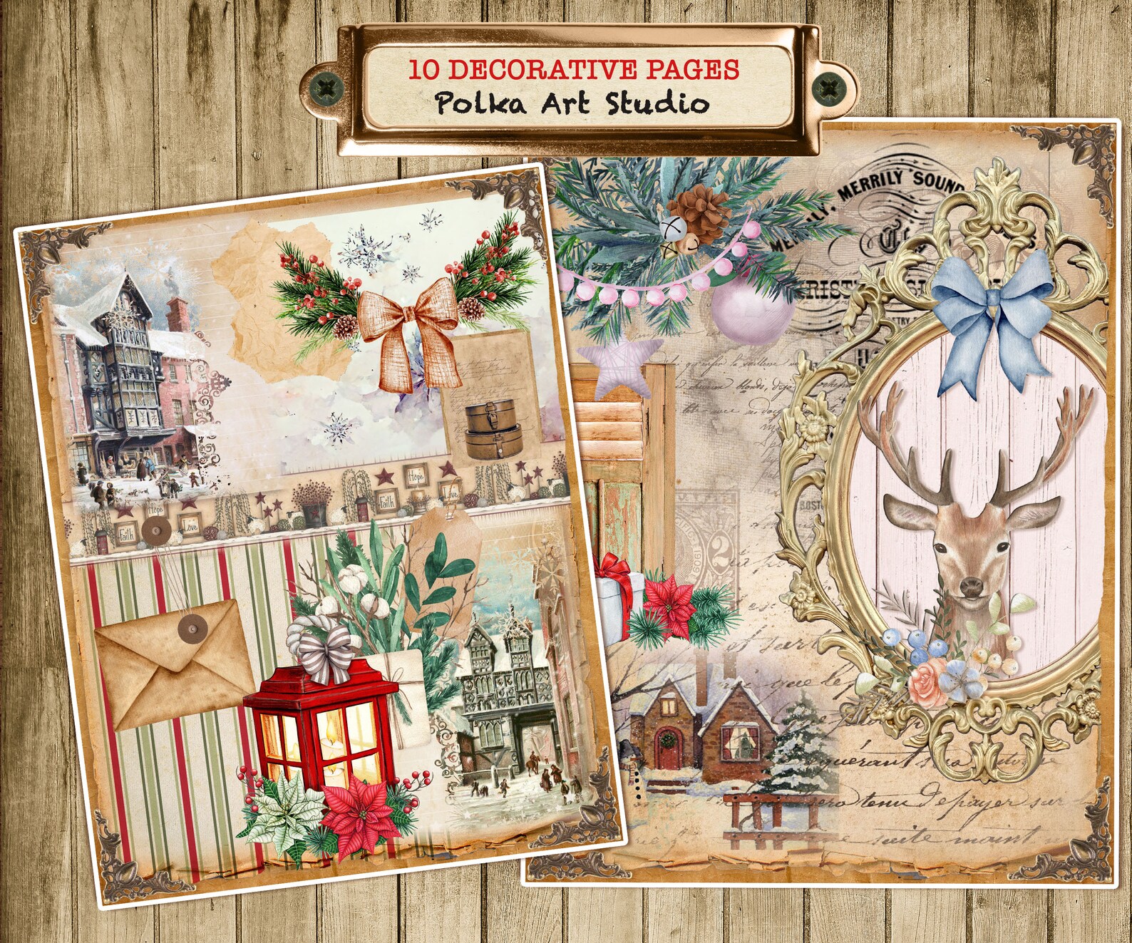 Junk Journal Christmas Scrapbook Paper 10 Digital Printable - Etsy UK