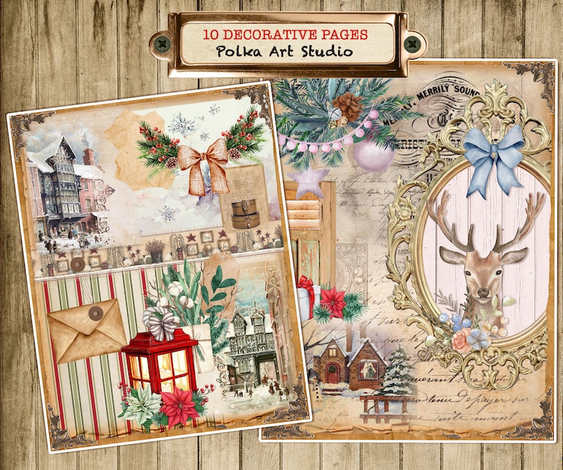 Junk Journal Christmas Scrapbook Paper 10 Digital Printable - Etsy UK