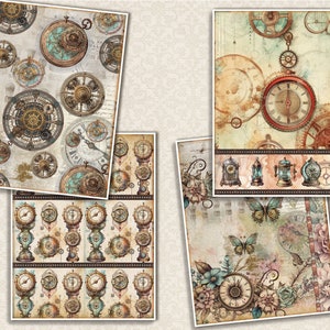 Scrapbook Paper Pack Steampunk Crafting Paper, Digi Kit, Printable ...