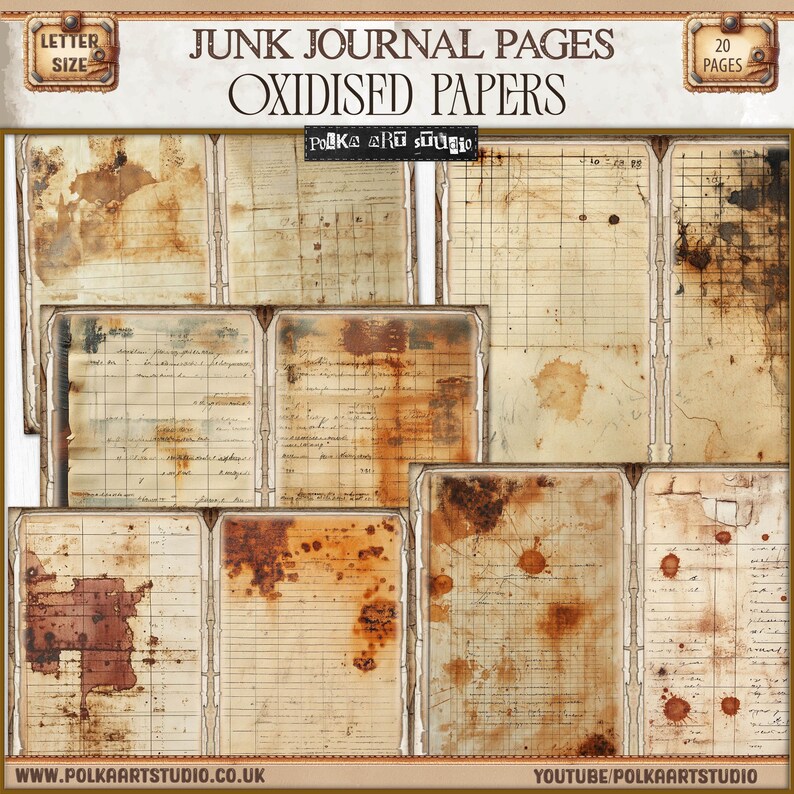 Rusty Vintage Junk Journal Pages: Grungy Rust Effect (digital Download ...
