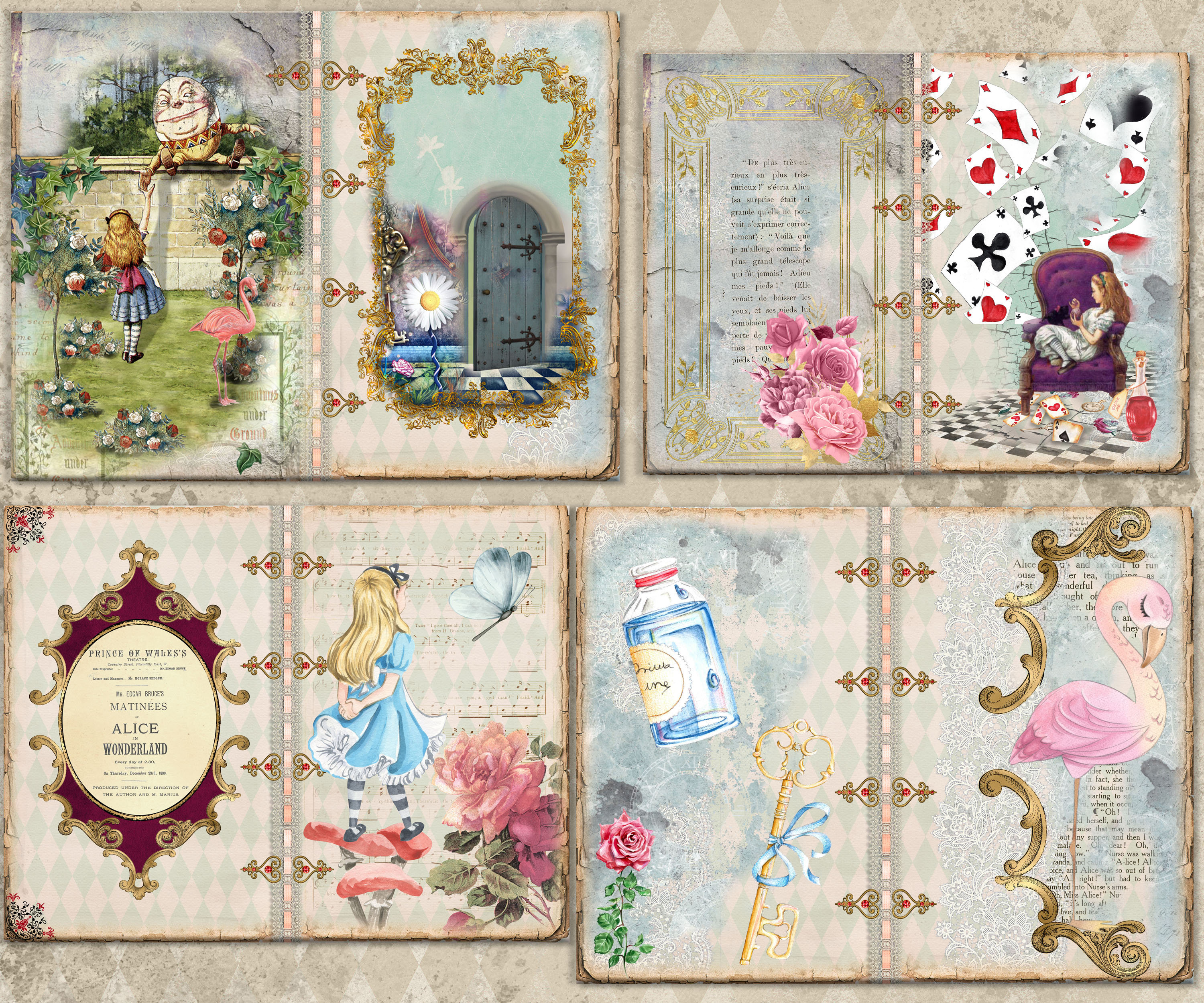 Junk Journal simply Alice Journaling Kit / - Etsy