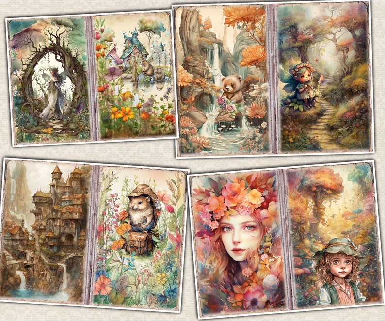 Fairy Tale Forest Junk Journal Digi Kit: Vintage Paper (digital ...