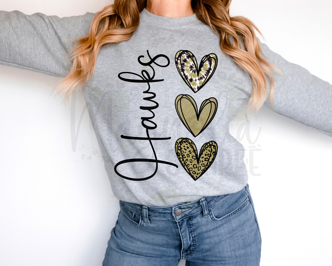 High School Team Spirit Hawks Hearts Png - Etsy