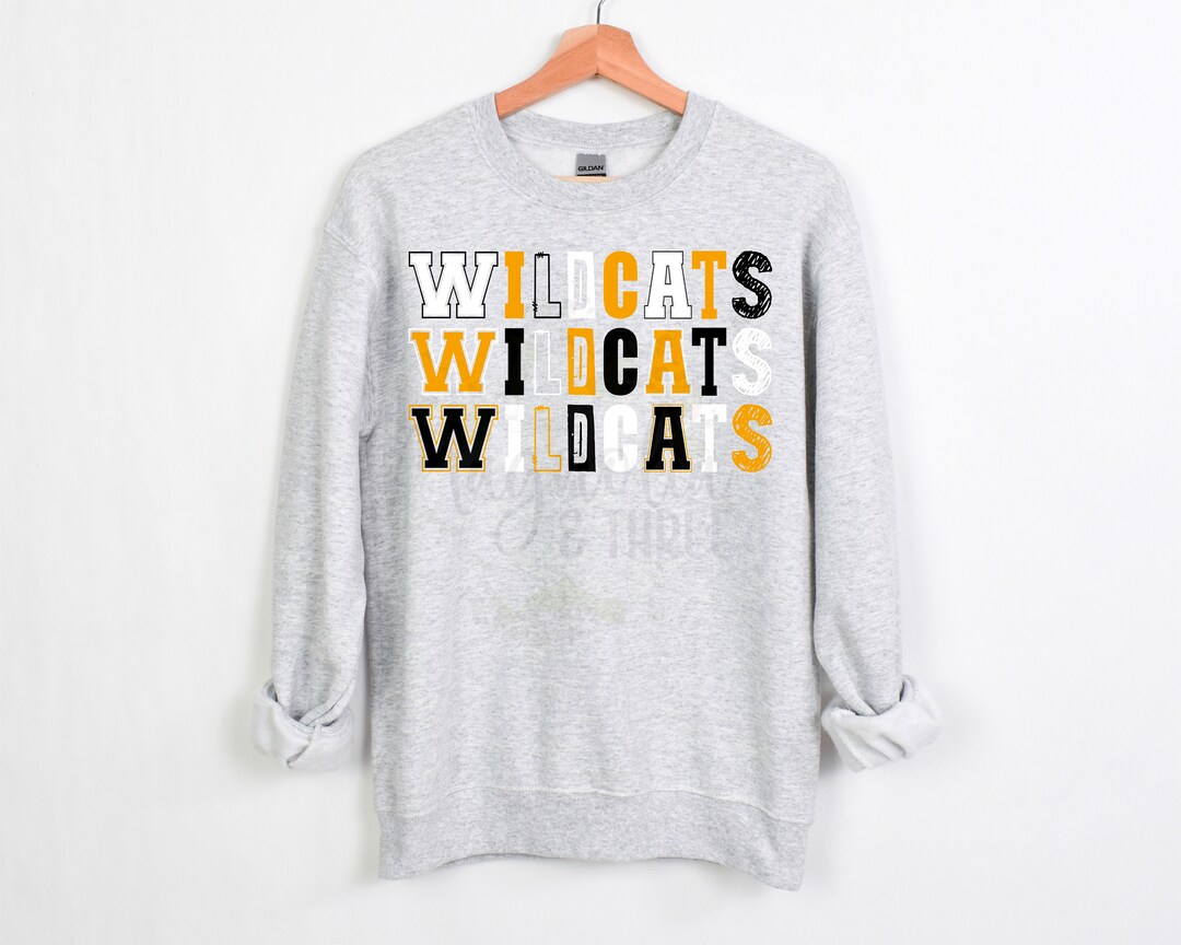 School Spirit Wildcats Black White and Gold Variety Letters Png - Etsy