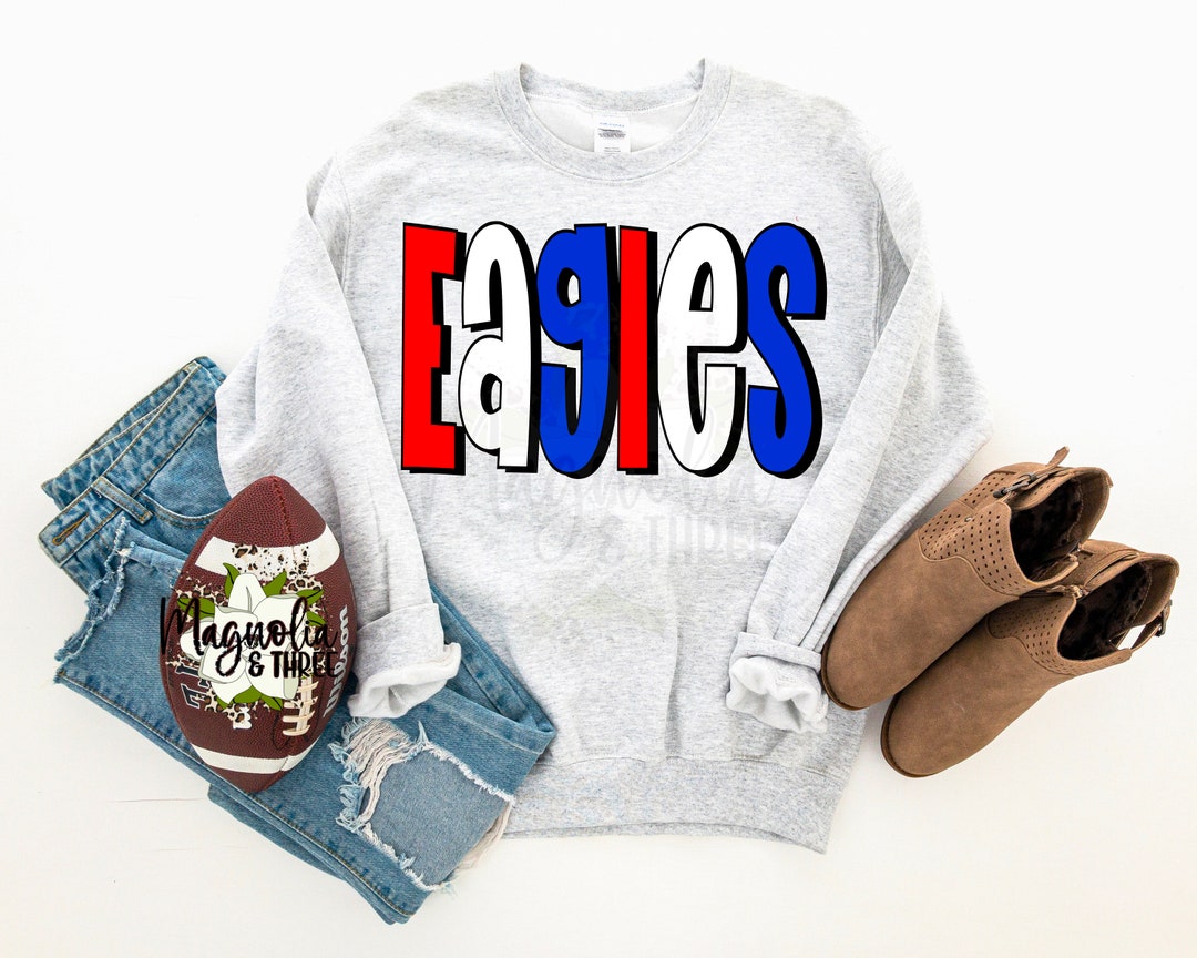 Eagles Funky School Spirit Red White and Blue Png - Etsy