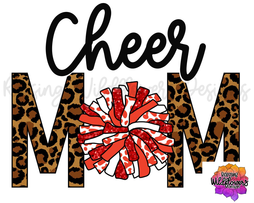 Red and White Cheer Mom Png - Etsy