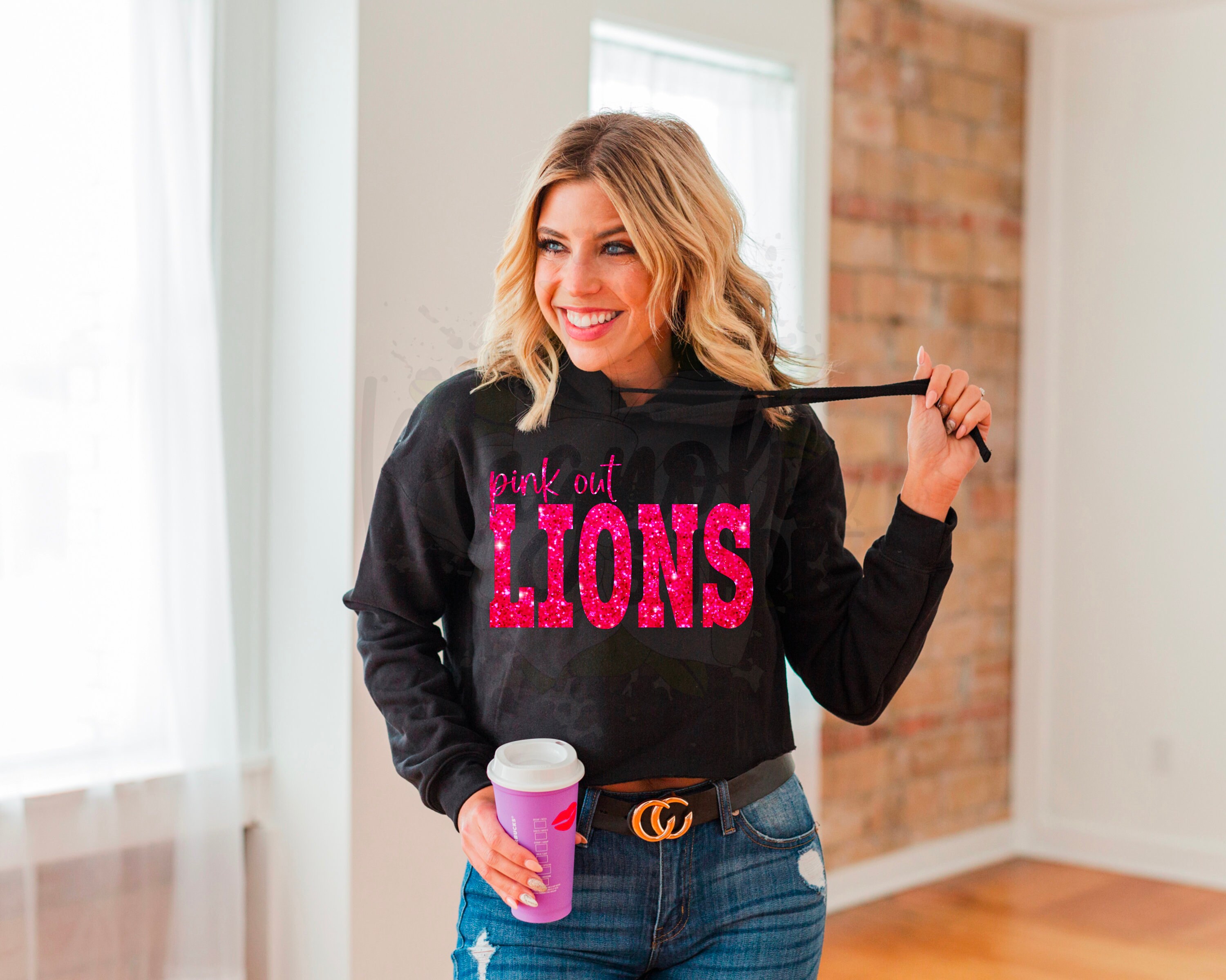 High School Team Spirit Pink Out Lions Png - Etsy