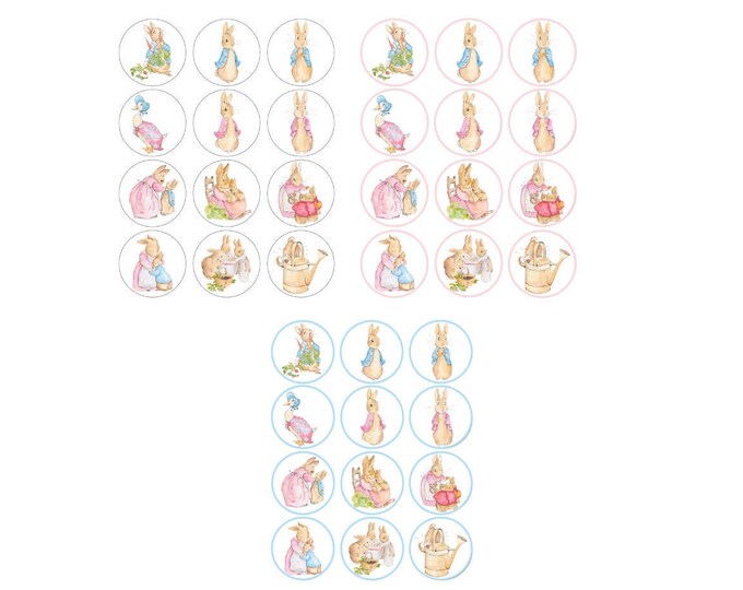 Instant Download Peter Rabbit Bunny Circle Cupcake Toppers - Etsy