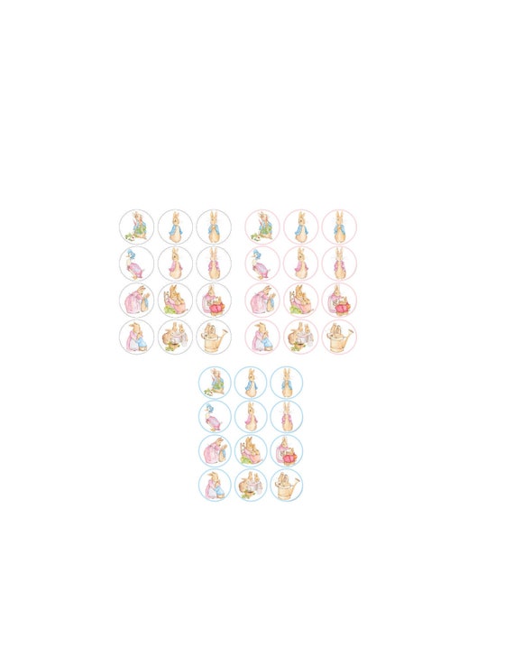 Instant Download Peter Rabbit Bunny Circle Cupcake Toppers - Etsy