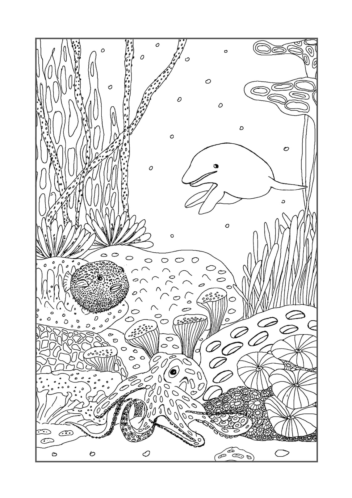 Coral Reef / Printable Colouring Book / 32 Pages / Colouring for Adults ...