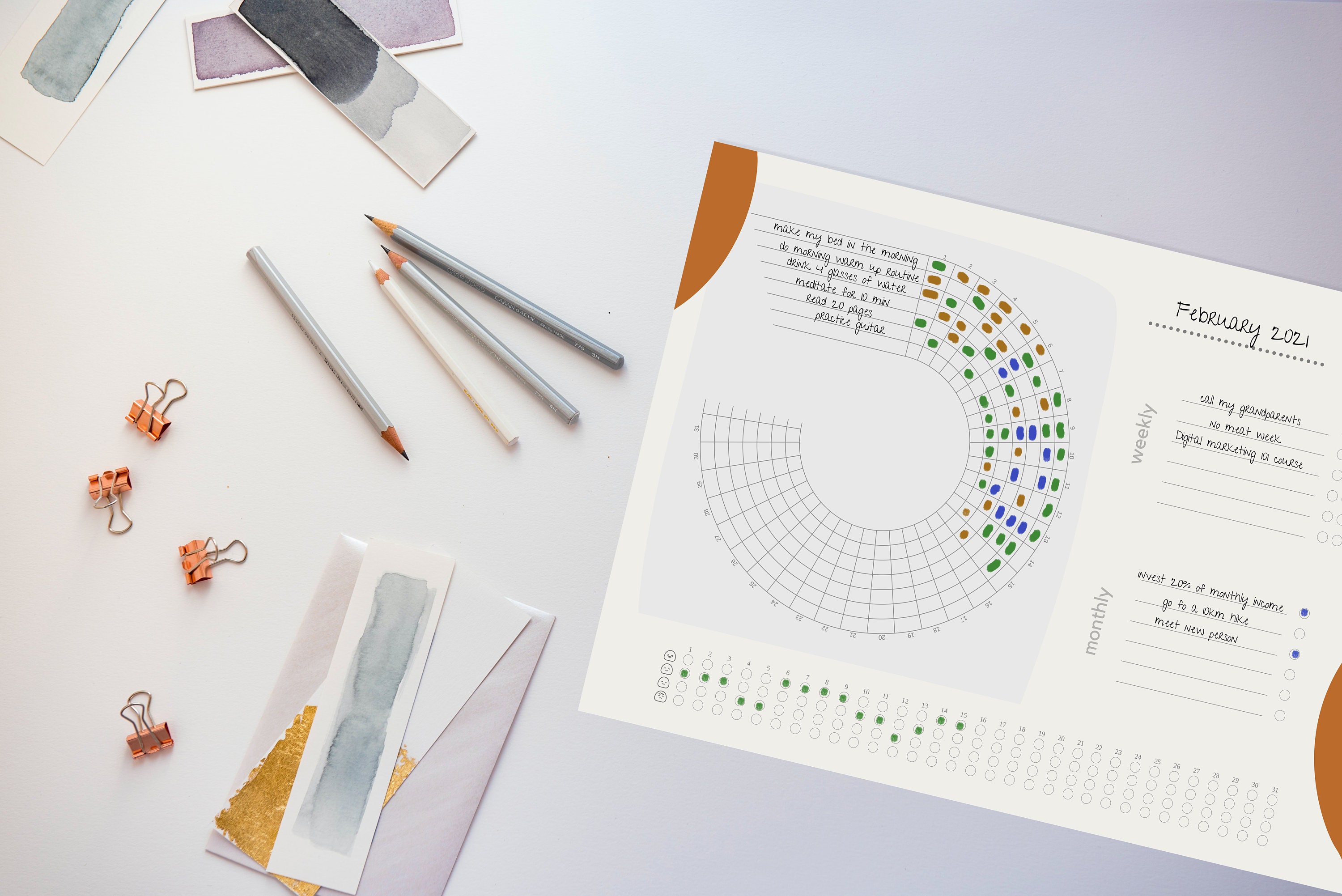 Daily Habit Tracker & Mood Tracker - 12 Months - Etsy