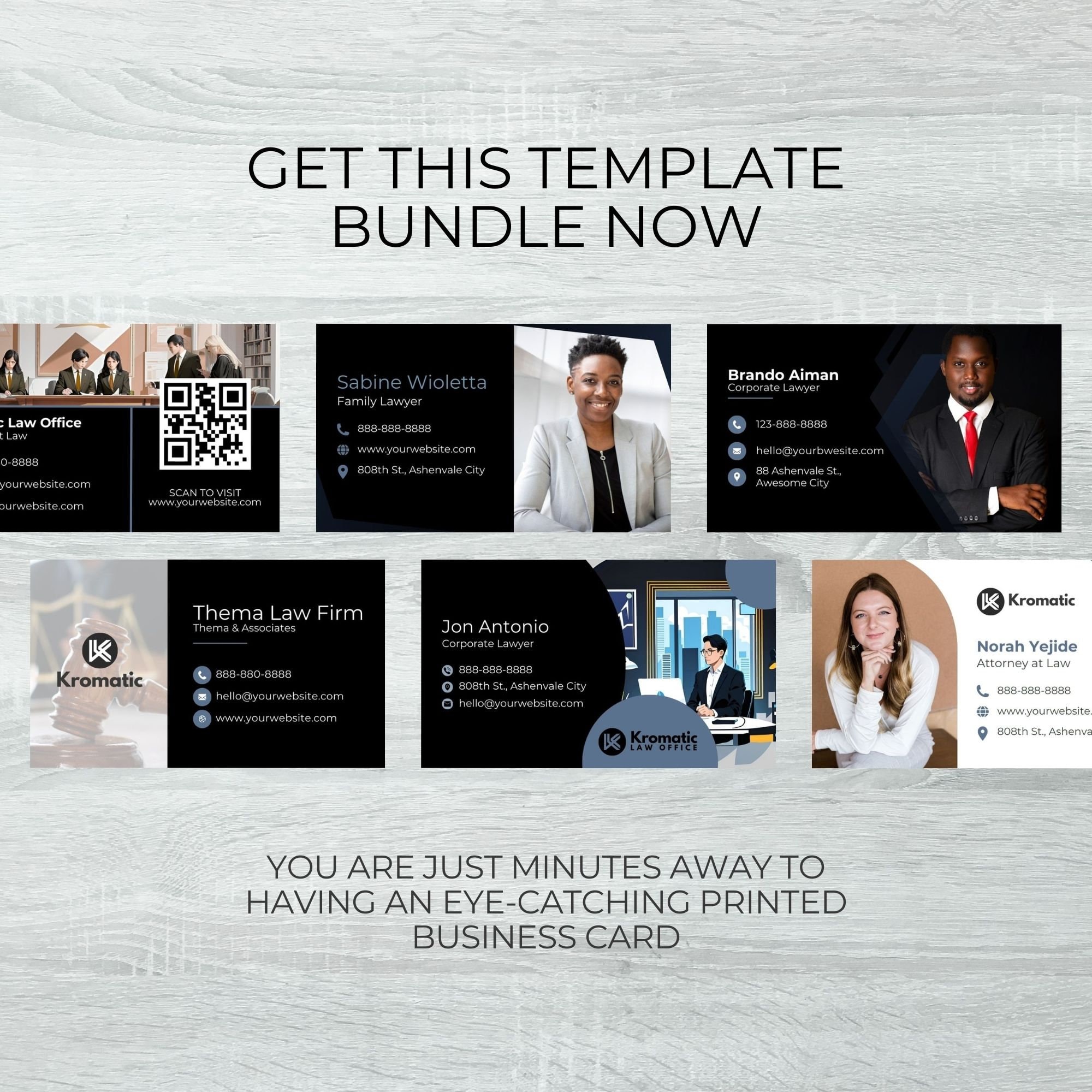 Lawyer Business Card Template, Canva Business Card Template, DIY ...