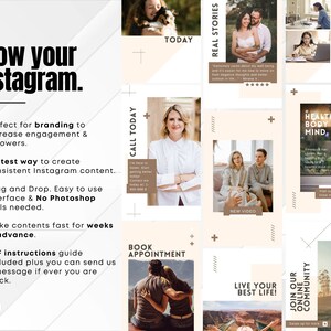 Therapist Instagram Social Media Bundle, Post Story Puzzle Highlight ...