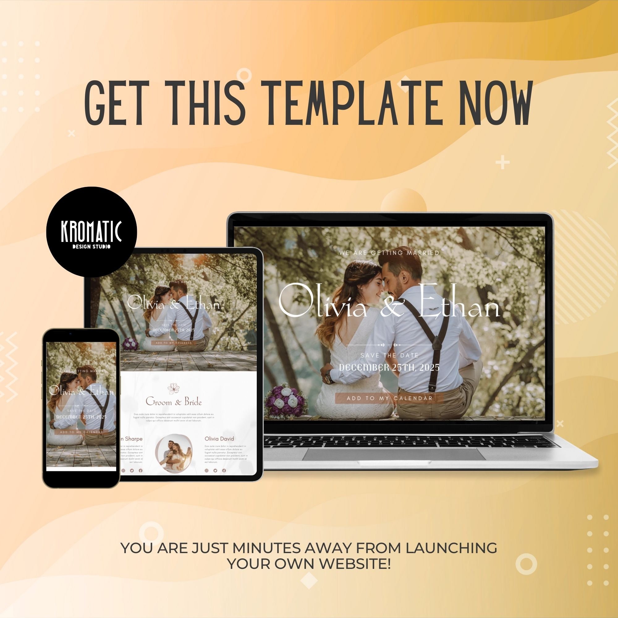 Wedding Invitation Canva Website Template, Wedding Landing Page Design ...