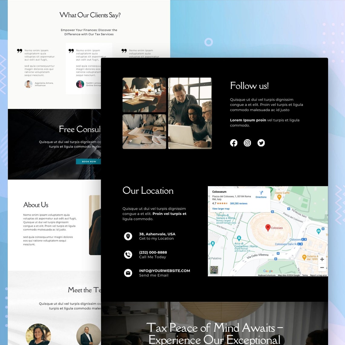 Tax Preparer Website Template: Canva Landing Page Design - Etsy
