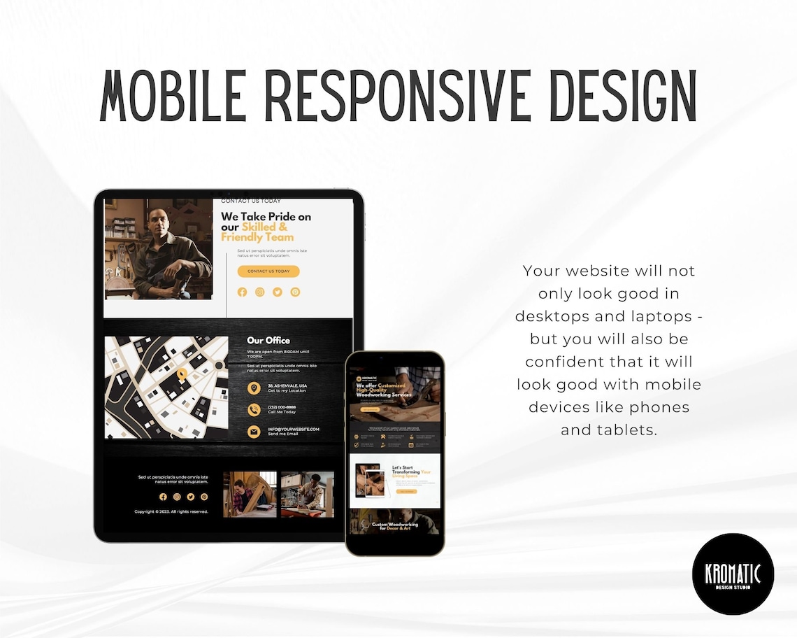 Woodworking Website Template: Wood Craftsmen Landing Page (canva) - Etsy