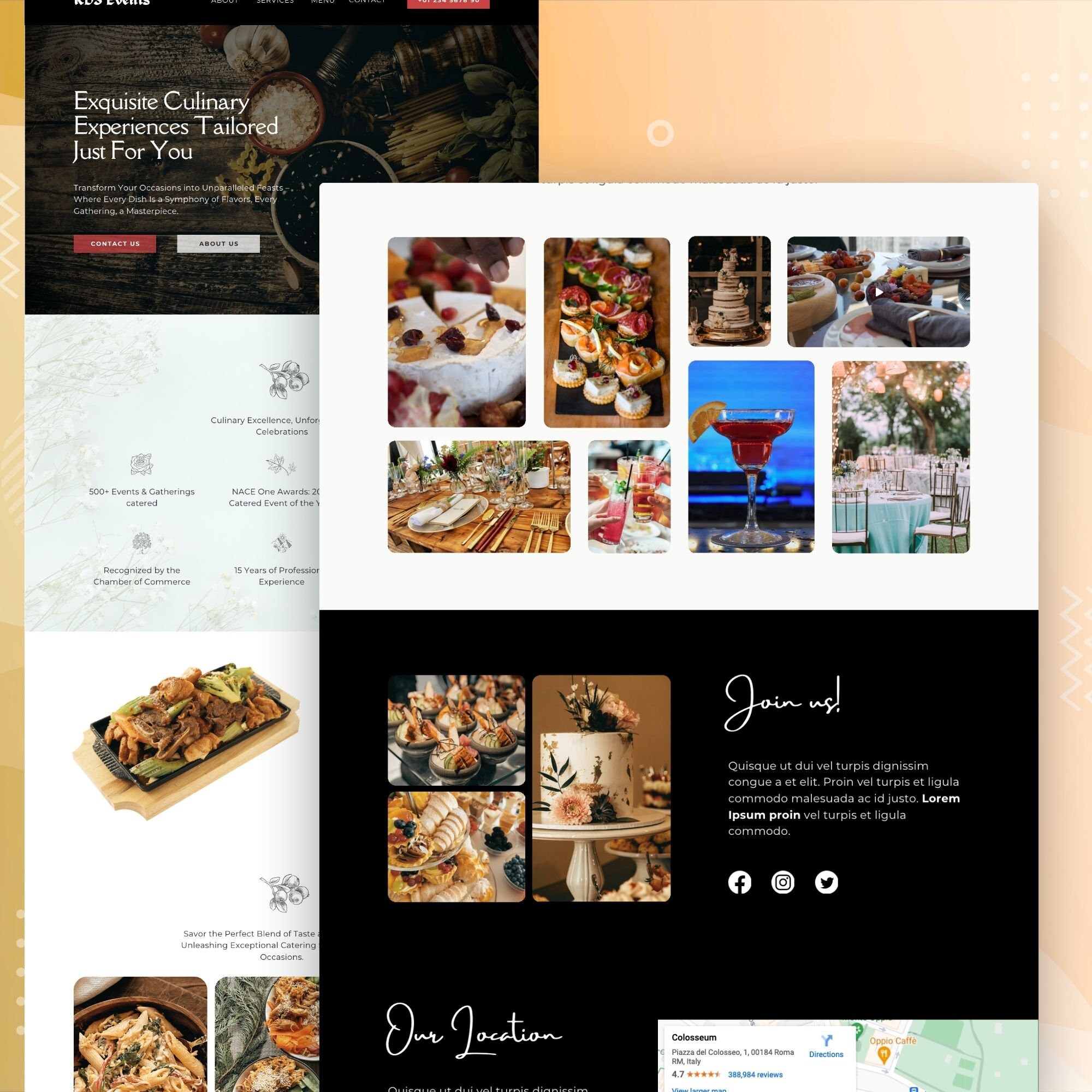 Catering Services Canva Website Template, Chef Landing Page Design ...