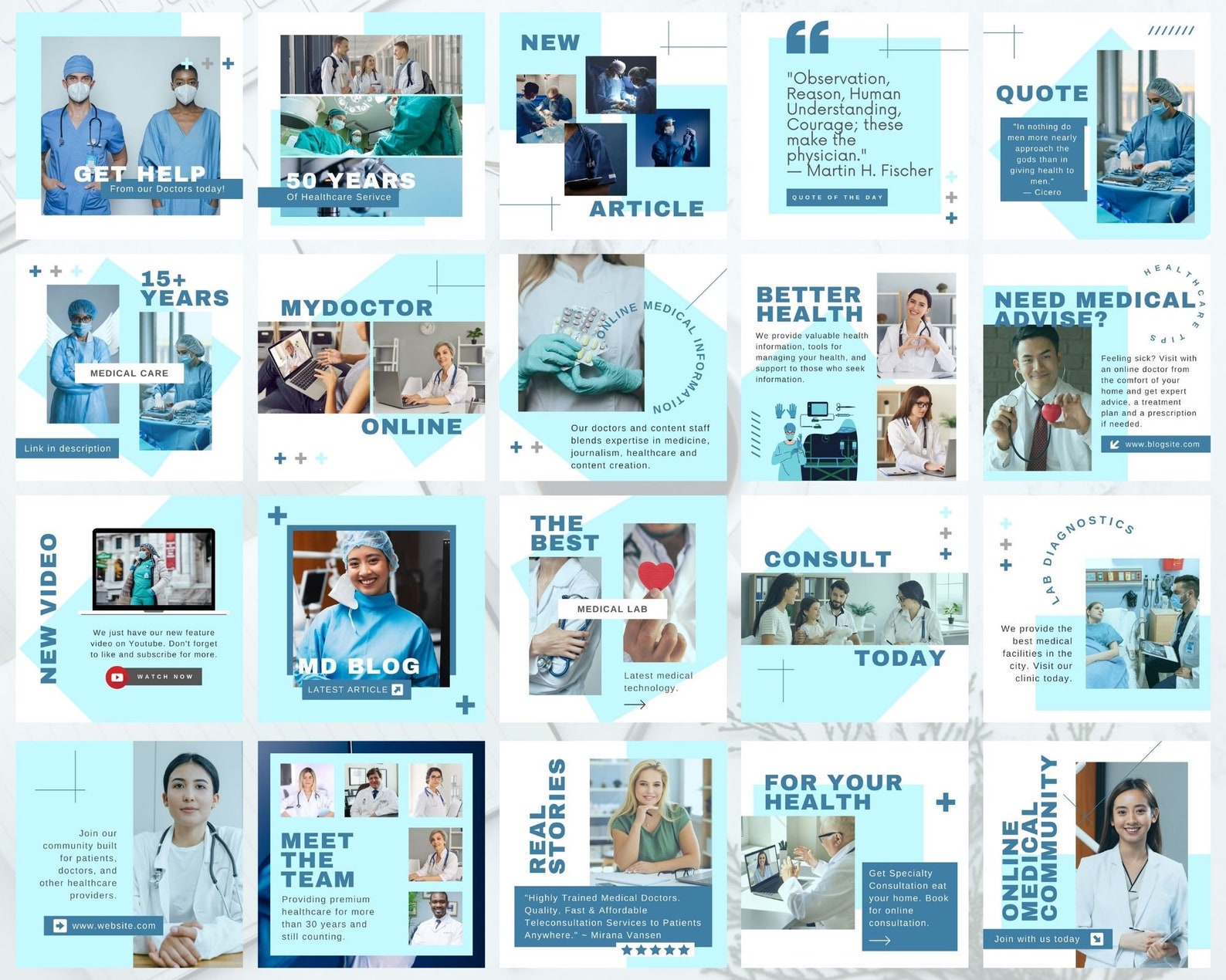 50 Instagram Post Template Canva, Medical Clinic Instagram Template ...