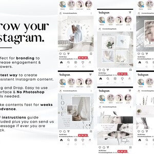 50 Instagram Post Templates, White Canva Theme, Neutral Light Template ...
