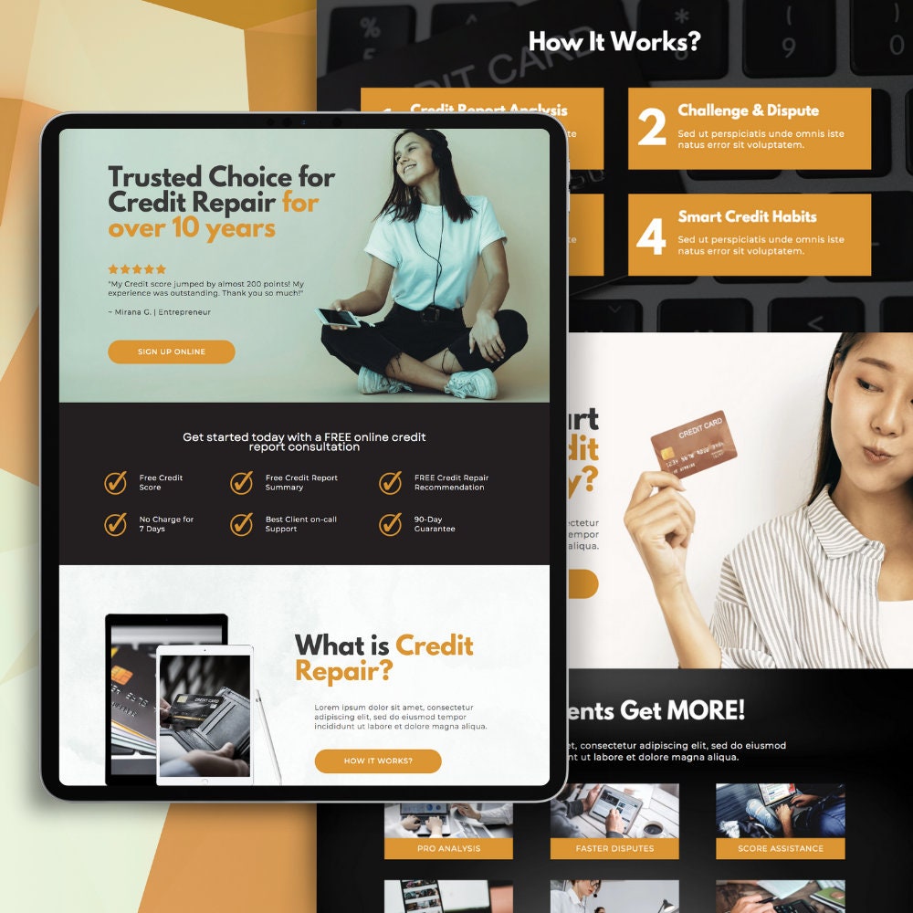 Credit Repair Website Template: Professional Canva Design - Etsy