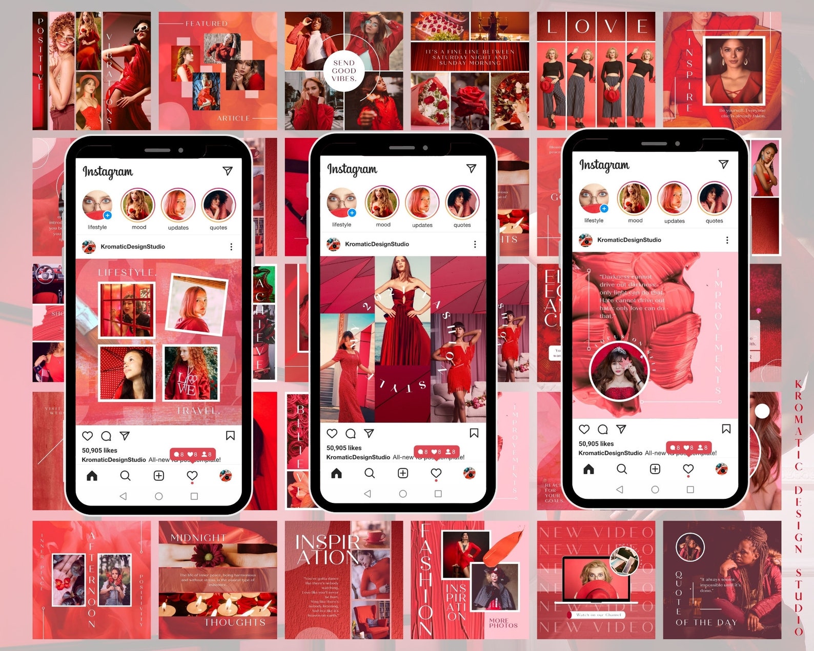 50 Red Instagram Post Templates for Canva Social Media Post - Etsy