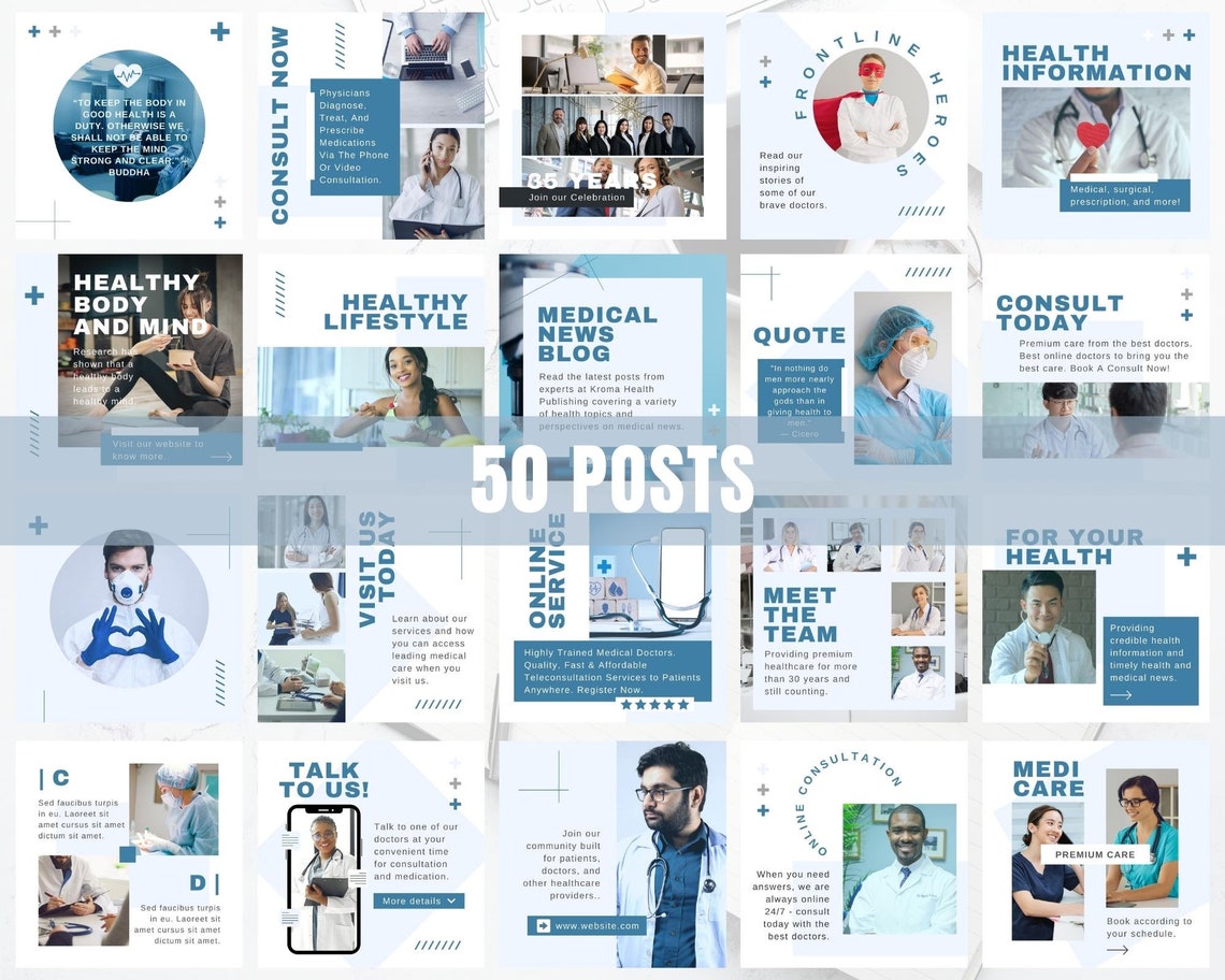 100 Medical Doctor Instagram Template Canva, Post and Story IG Template ...