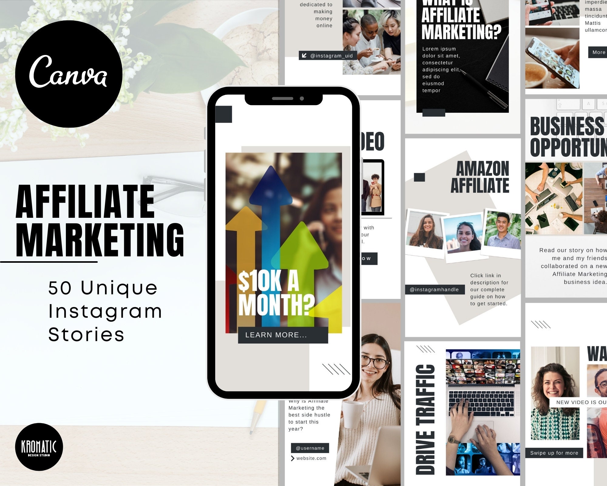 50 Instagram Story Templates, Affiliate Marketing Canva Social Media ...