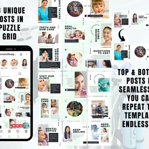 Dentist Instagram Puzzle Template, Dental Clinic Social Media Template ...
