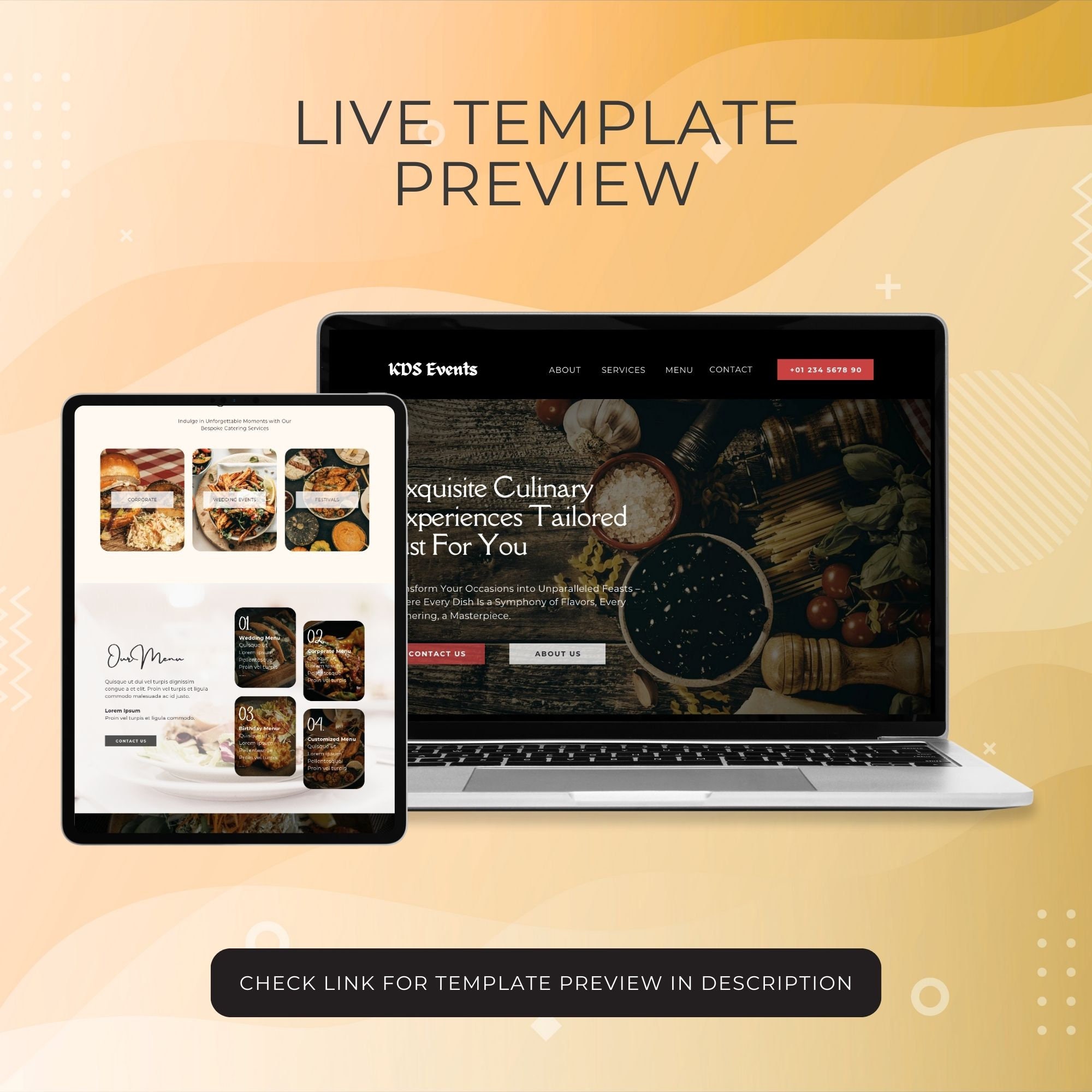 Catering Services Canva Website Template, Chef Landing Page Design ...