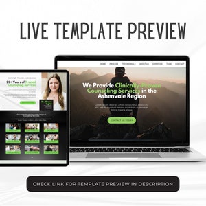 Counseling Canva Website Template, Therapist Landing Page Design ...