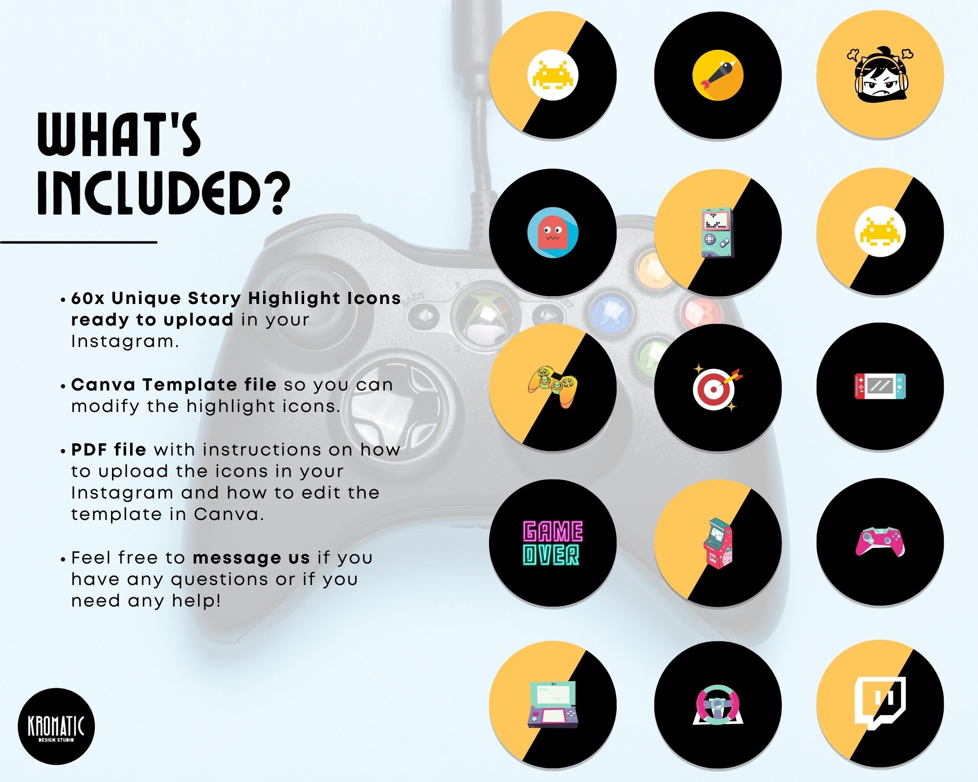 Gaming Instagram Highlight Icons: 60+ Game Streamer Covers (canva ...