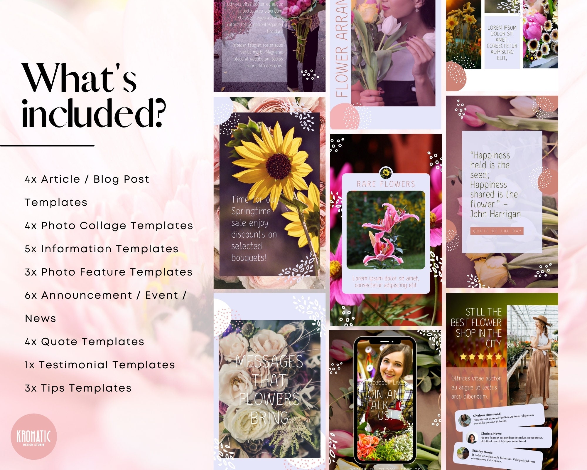 30 Florist Instagram Story Template, Flower Shop Instagram Template ...