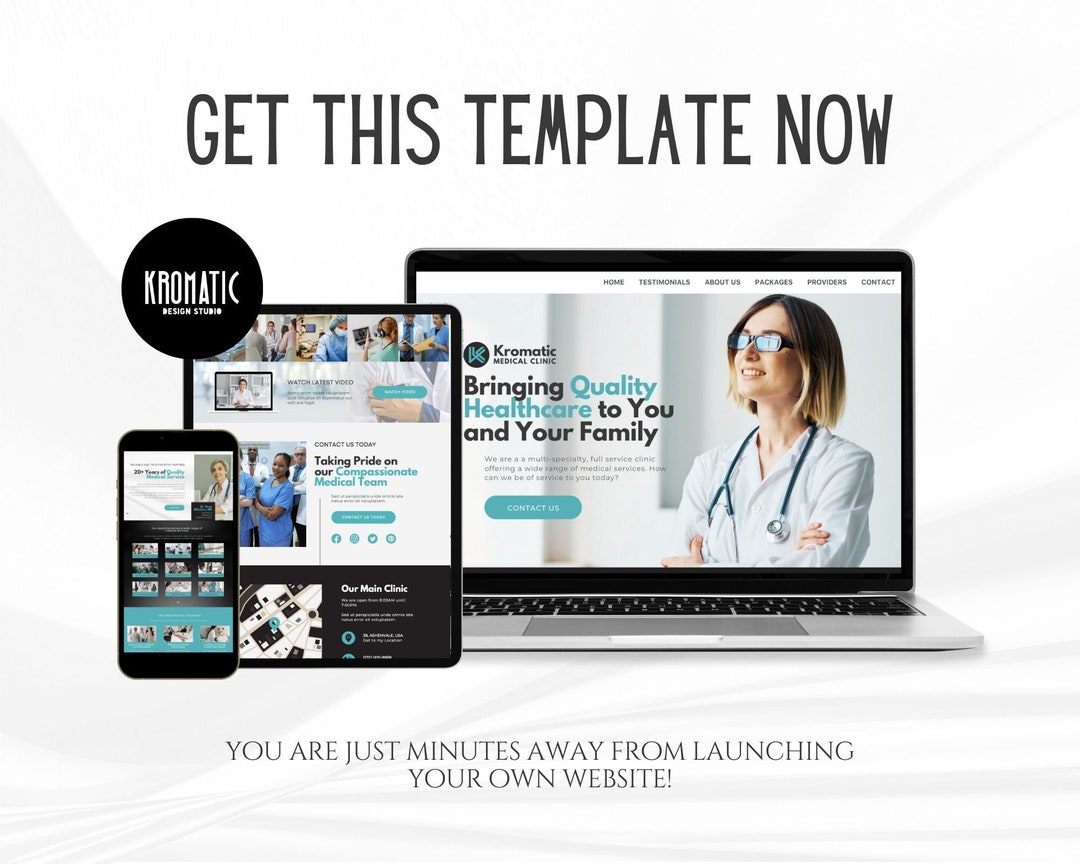 Medical Clinic Canva Website, Healthcare Landing Page Design ...