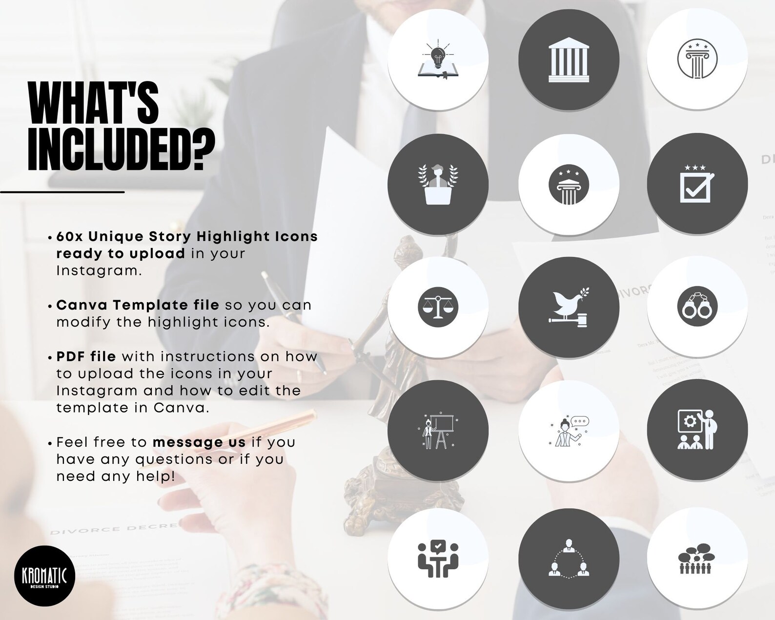Law Office Highlight Icons for Instagram, Lawyer Instagram Icons ...