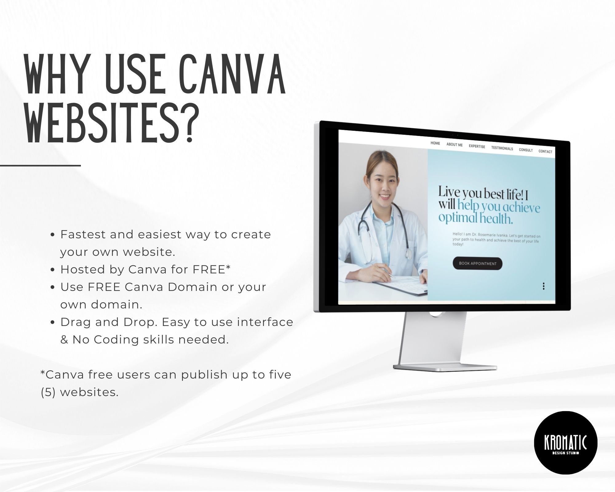 Medical Doctor Canva Website Template, Healthcare Canva Website Design ...