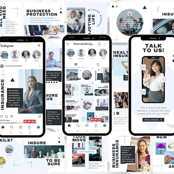 Insurance Agency Social Media Template - Etsy