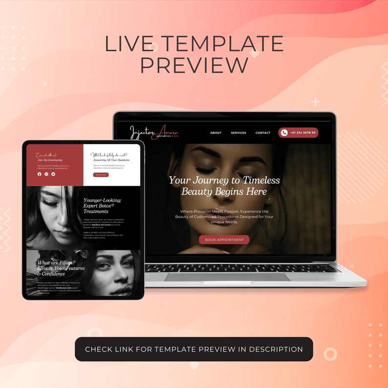 Nurse Injector Website Template, Botox and Filler Canva Website ...