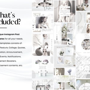 50 Instagram Post Templates, White Canva Theme, Neutral Light Template ...
