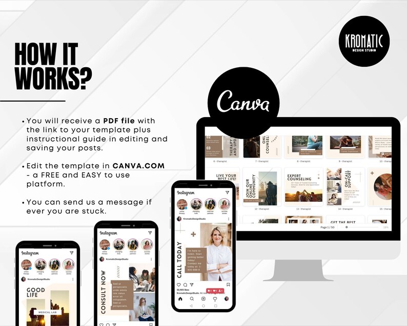 50 Instagram Post Template Canva, Therapist Instagram Template ...