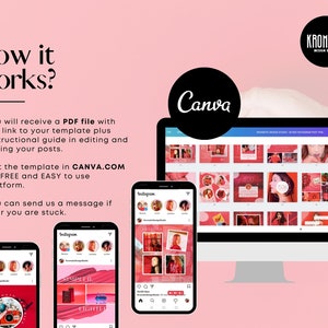 50 Red Instagram Post Templates for Canva, Social Media Post, Girl ...
