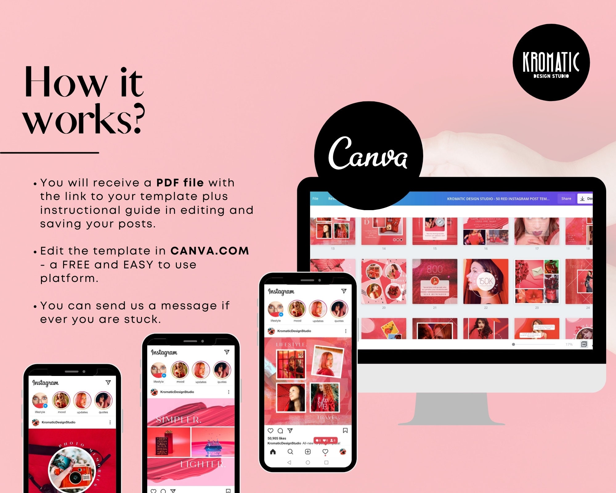 50 Red Instagram Post Templates for Canva Social Media Post - Etsy