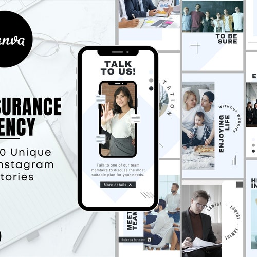 Insurance Agency Instagram Social Media Bundle Post Story | Etsy