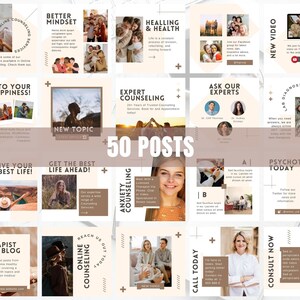 100 Therapist Instagram Template Canva, Post and Story IG Template ...