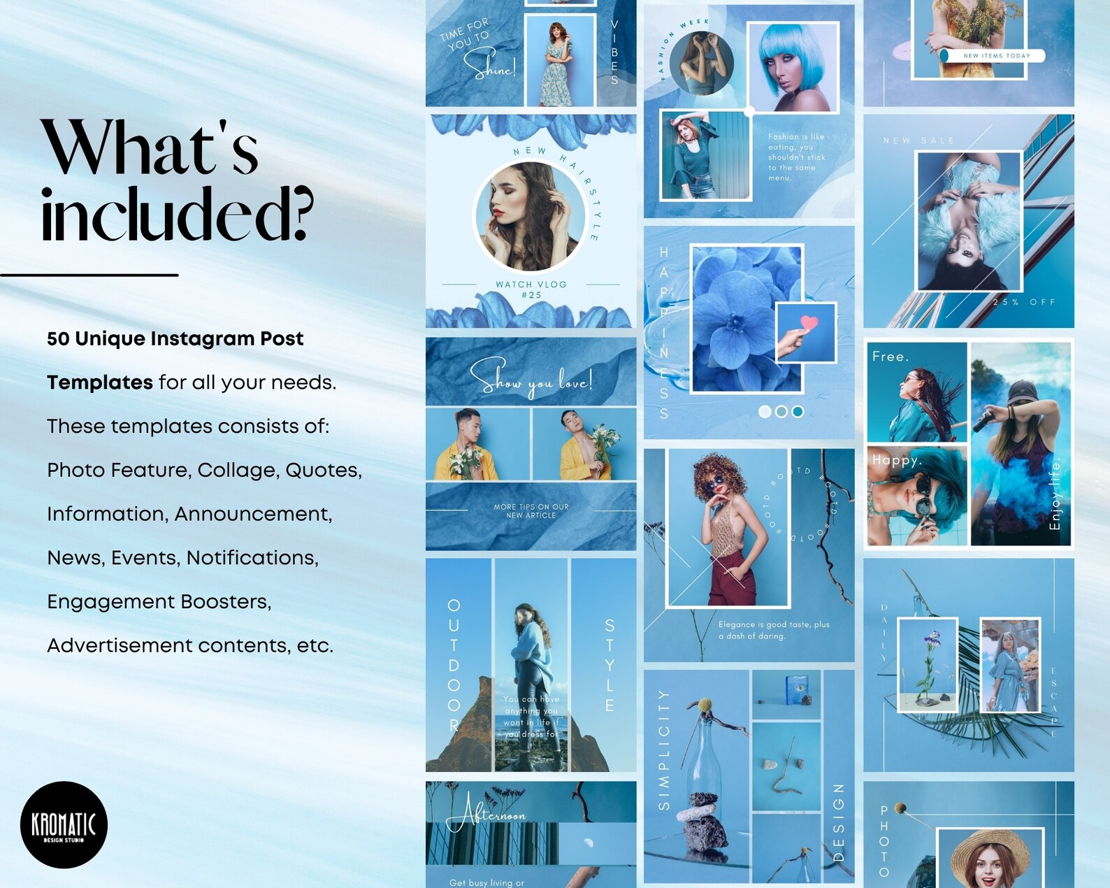 50 Blue Instagram Post Templates Canva, Woman Instagram Branding ...