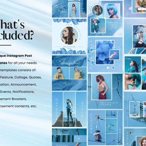 50 Blue Instagram Post Templates Canva, Woman Instagram Branding ...